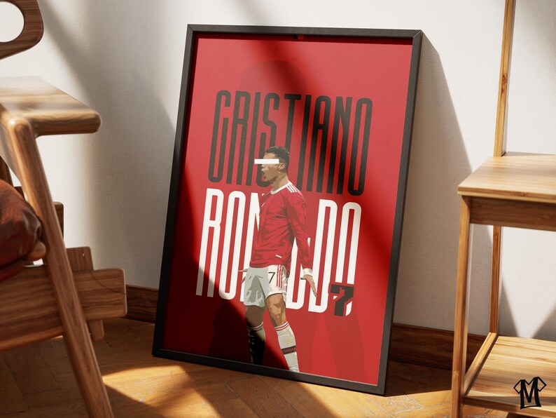 Ronaldo Poster, CR7 Football Prints, Soccer Wall Art, Boys Room Decor ...