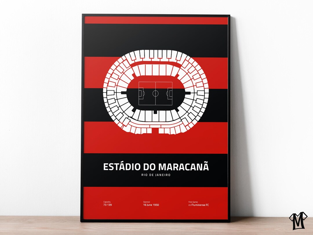 Flamengo Poster, Football Prints, Stadium Poster, Soccer Wall Art, Boys ...