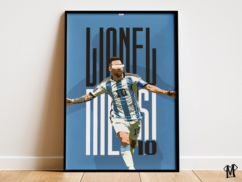 Messi Poster, Lionel Messi Football Prints, Soccer Wall Art, Boys Room ...