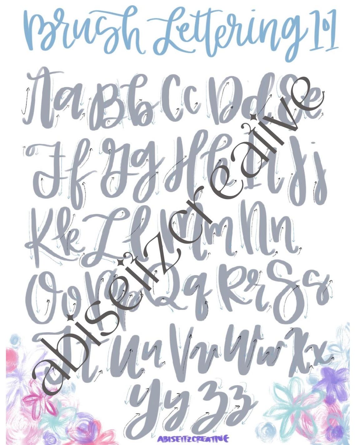 Brush Lettering Mini Guide - Etsy