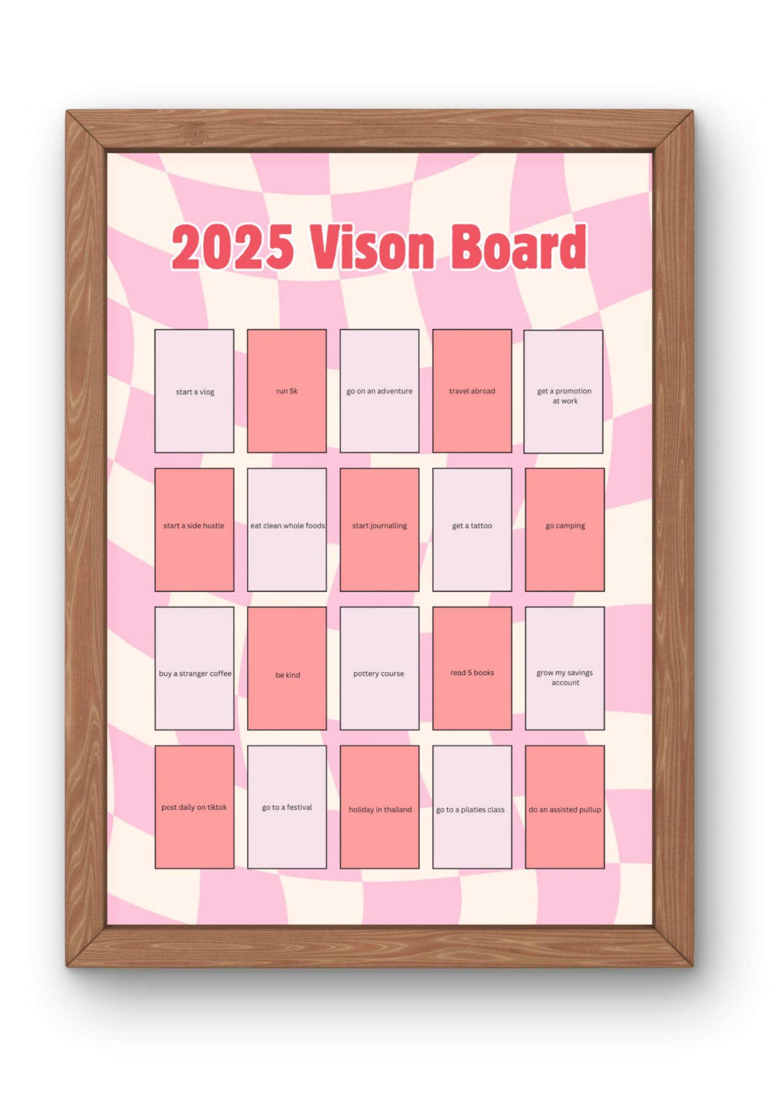 2025 Vision Board Template for Polaroid Photos – Printable A2 (42cm X ...