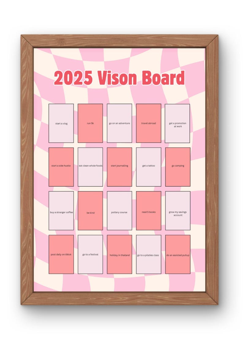 2025 Vision Board Template for Polaroid Photos – Printable A2 (42cm X ...