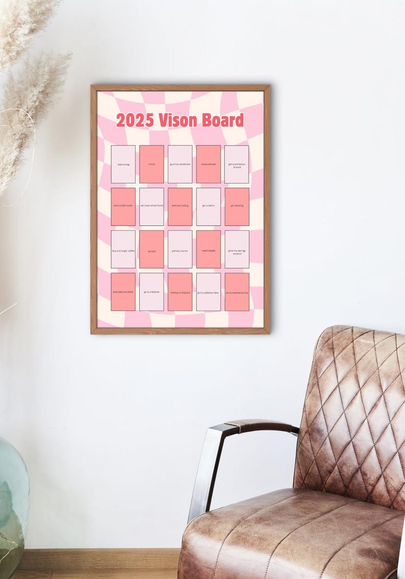2025 Vision Board Template for Polaroid Photos – Printable A2 (42cm X ...