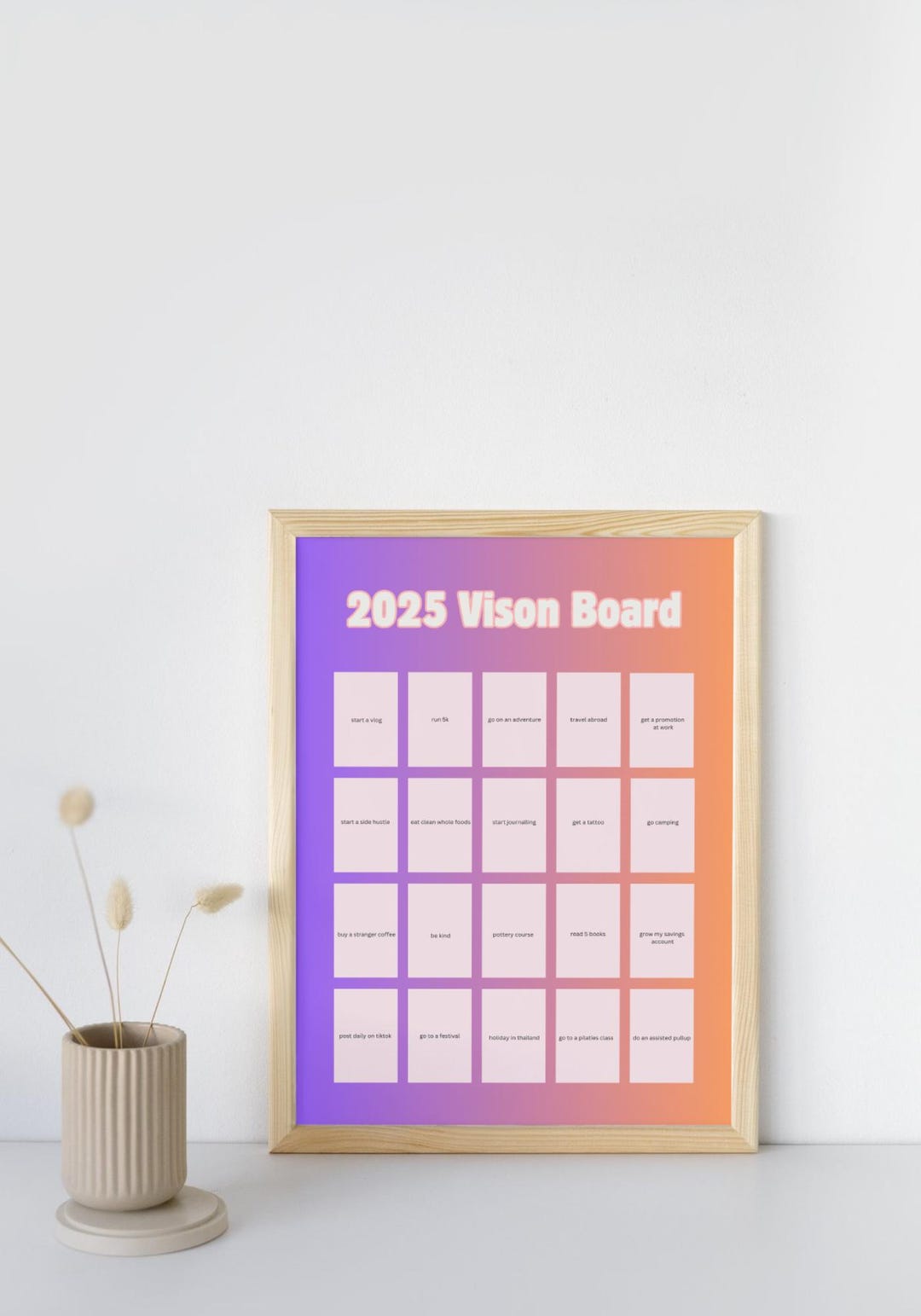 2025 Vision Board Template for Polaroid Photos – Printable A2 (42cm X ...