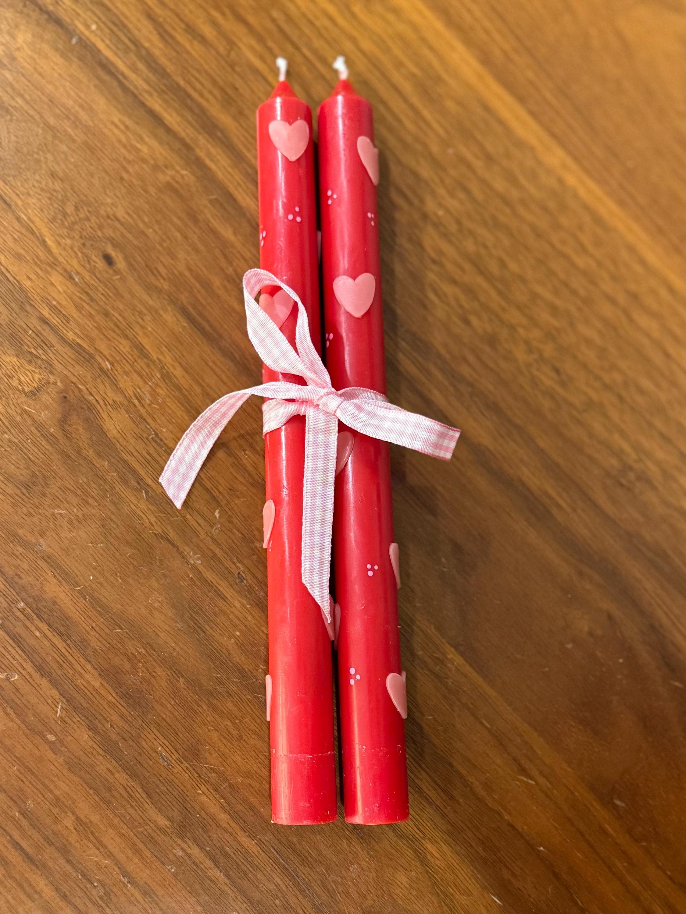 Valentine Heart Candles- Red, Set of 2 - Etsy