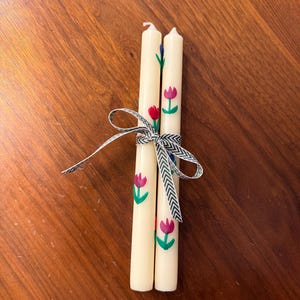 Spring Flower Candles, Set of 2 - Etsy