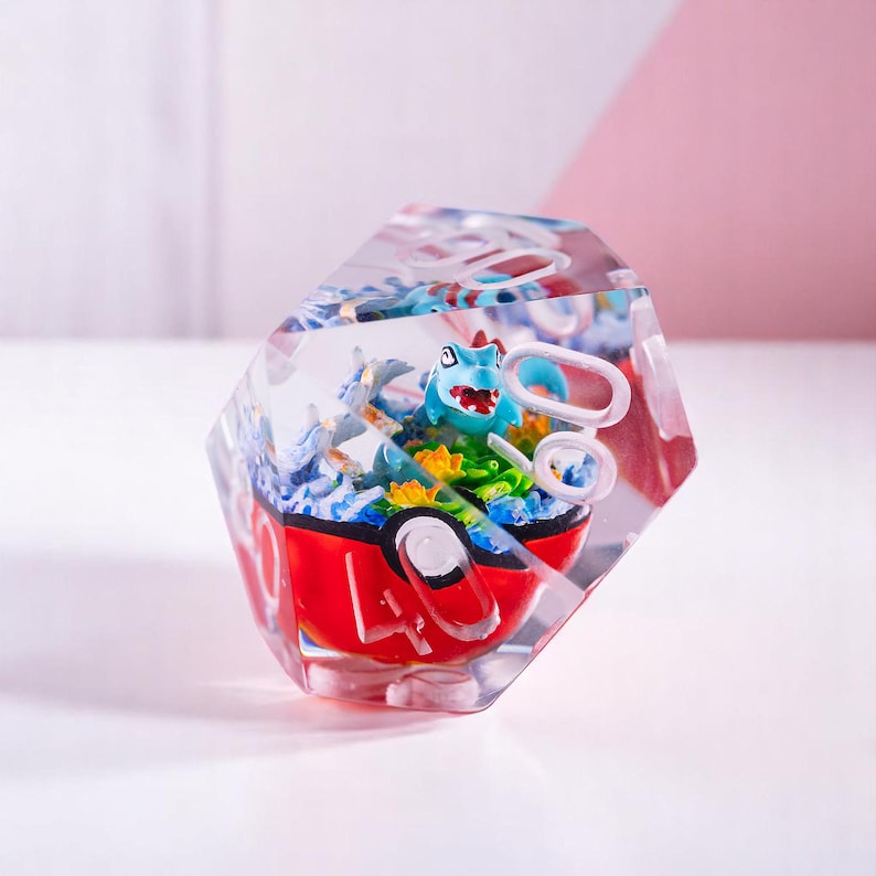 Dice Set Animal Cute, Dice Resin Custom, Pink Dice Epoxy, Unique Dice ...