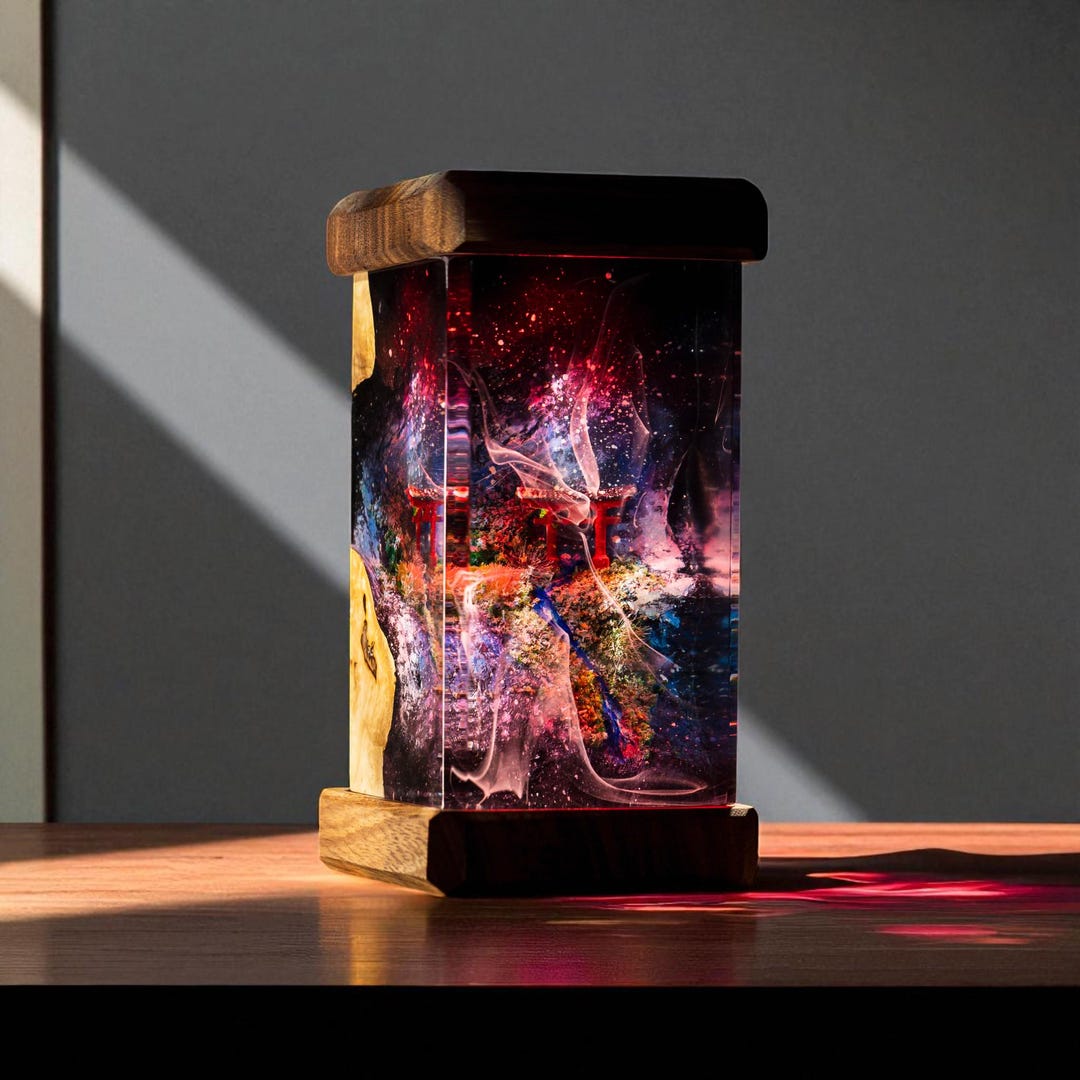 Japanese Torii Gate Resin Lamp Wood, Galaxy Torii Gate Night Light ...