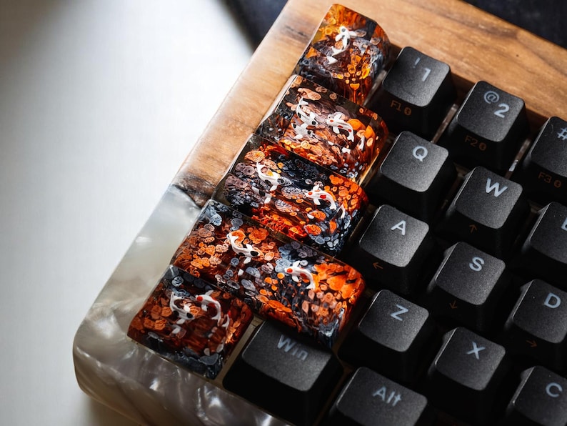 Black Koi Fish Artisan Keycap, Custom Resin Keycaps, Keycaps Set, ESC ...
