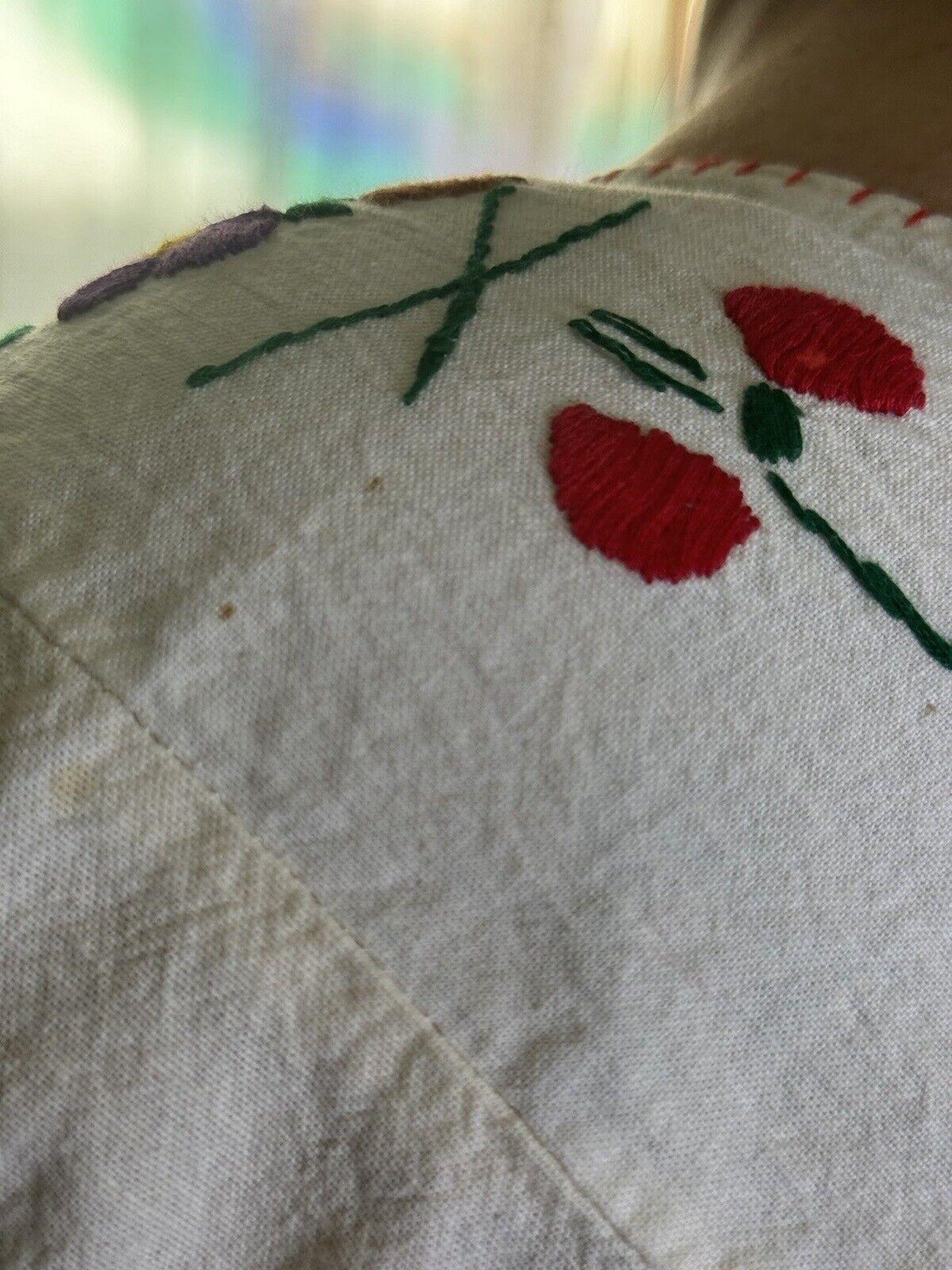Vintage Mexican Huipil Blouse Hand Embroidered Flowers Boho Oaxacan ...