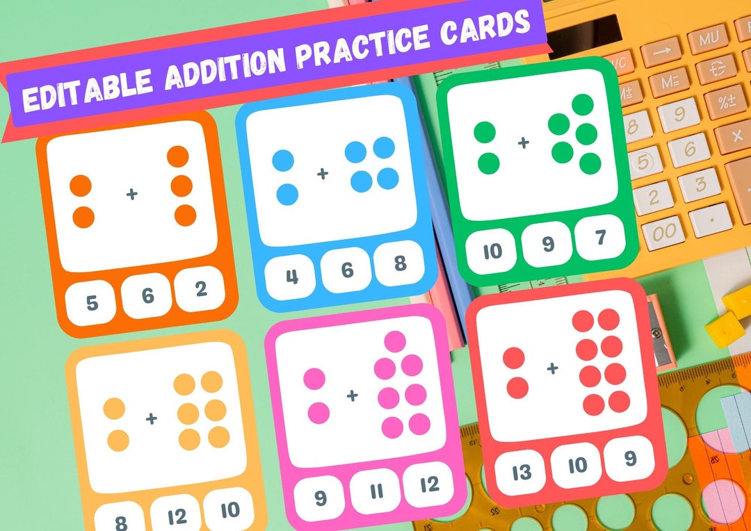 Interactive Math Flashcards for Kids | Editable & Printable Addition ...