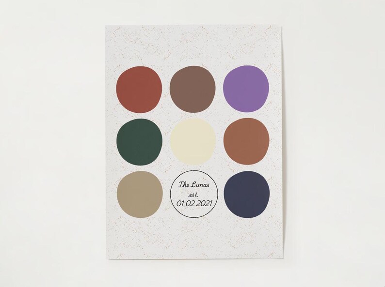 Customizable Wedding Color Dot Poster – Personalized Wedding Color ...