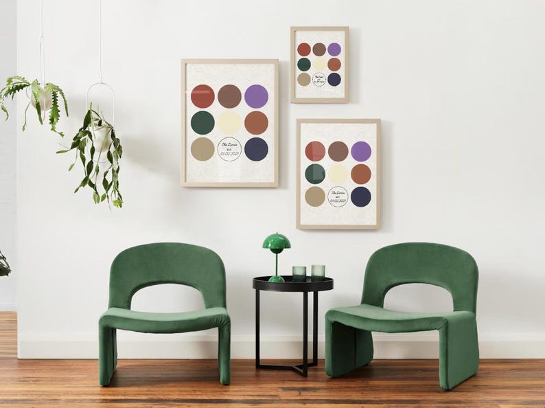 Customizable Wedding Color Dot Poster Personalized Wedding Color ...