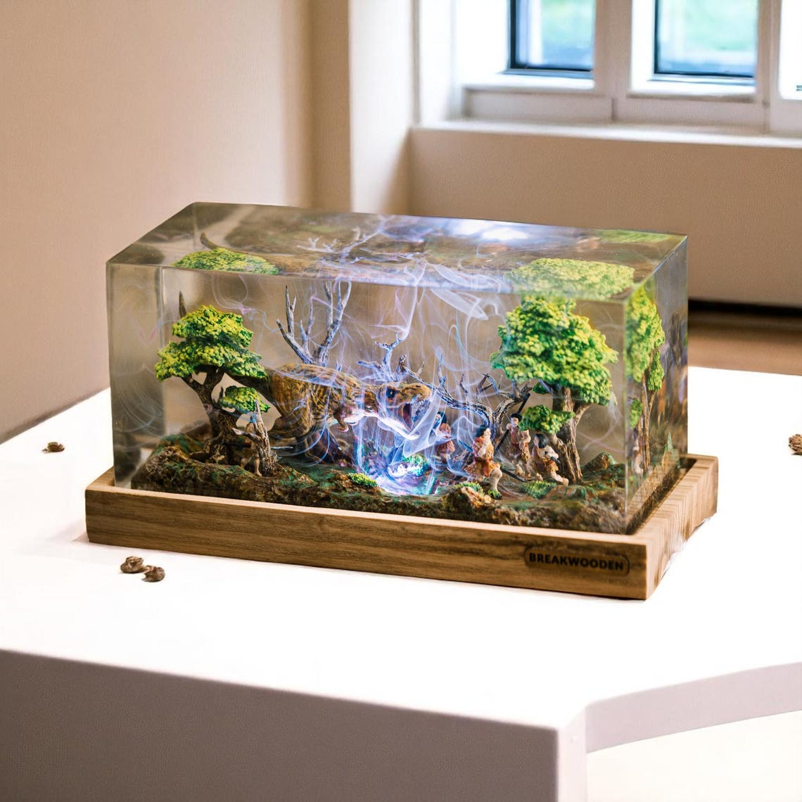 Handmade Fantasy Forest Diorama LED Lamp, Resin Light Box, Dnd Decor - Etsy