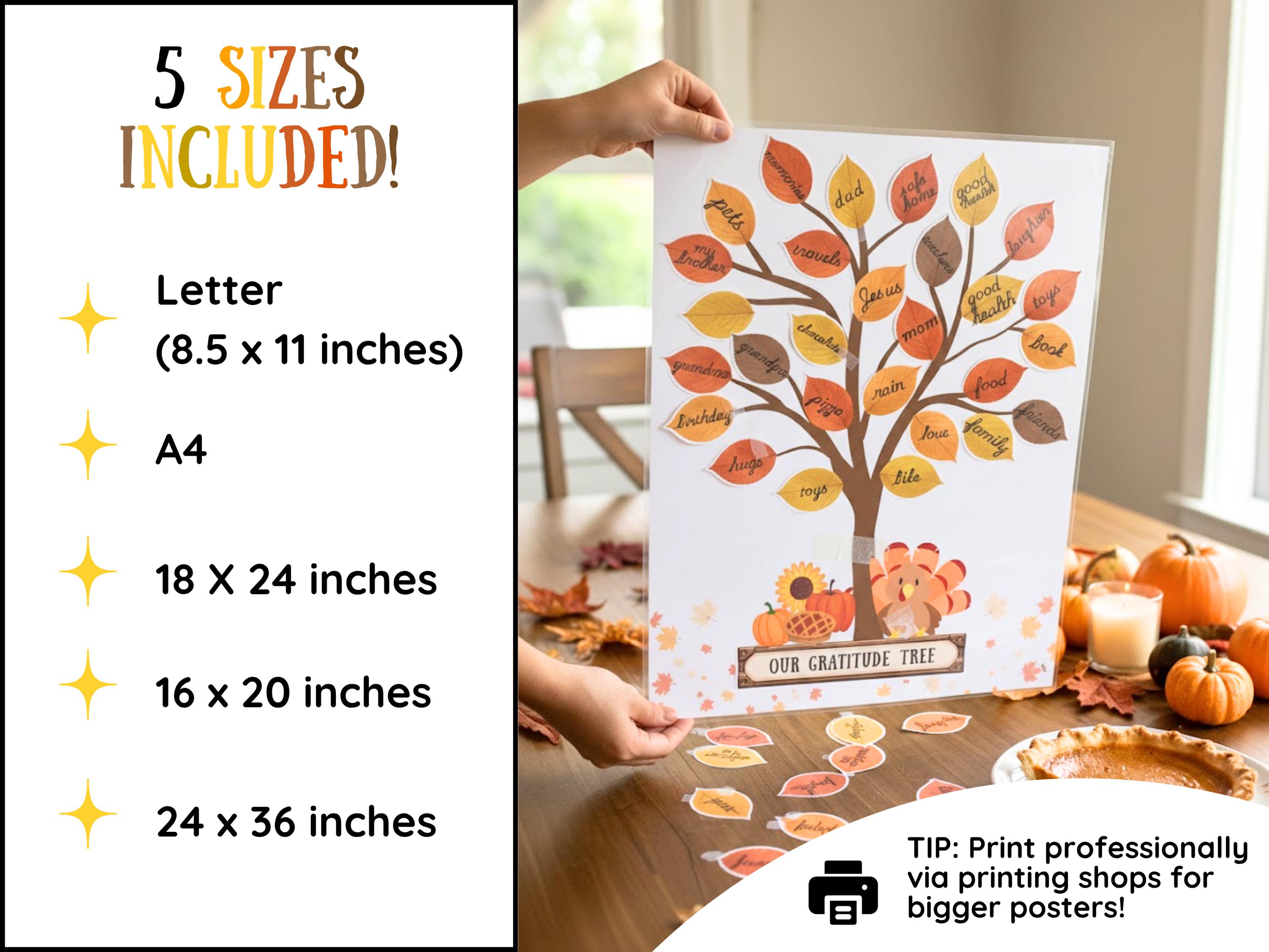 Grateful Tree Printable, Gratitude Tree Poster Printable Template ...