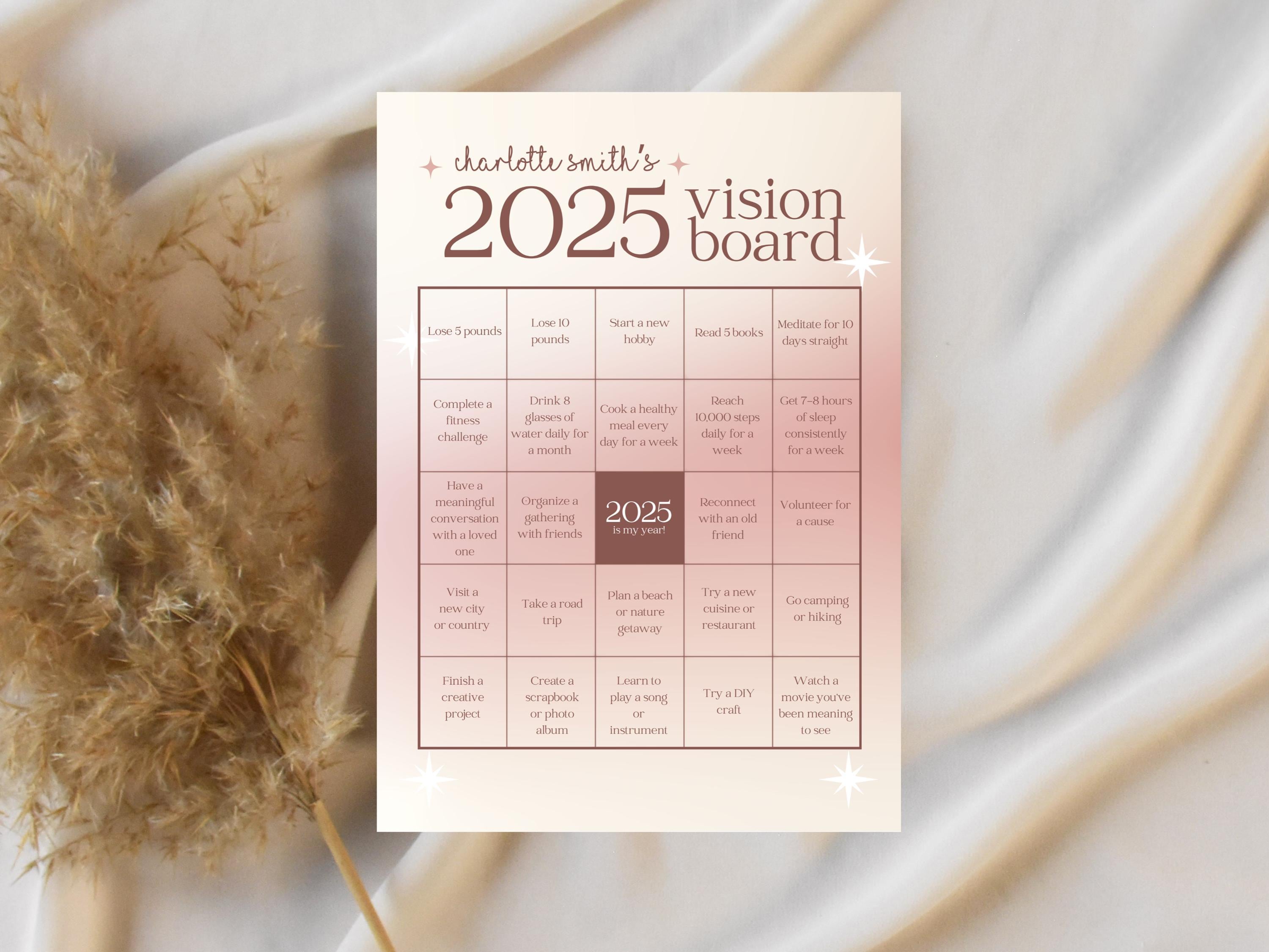 New Year Vision Board Printables 2025 Vision Board Party Vision Board ...