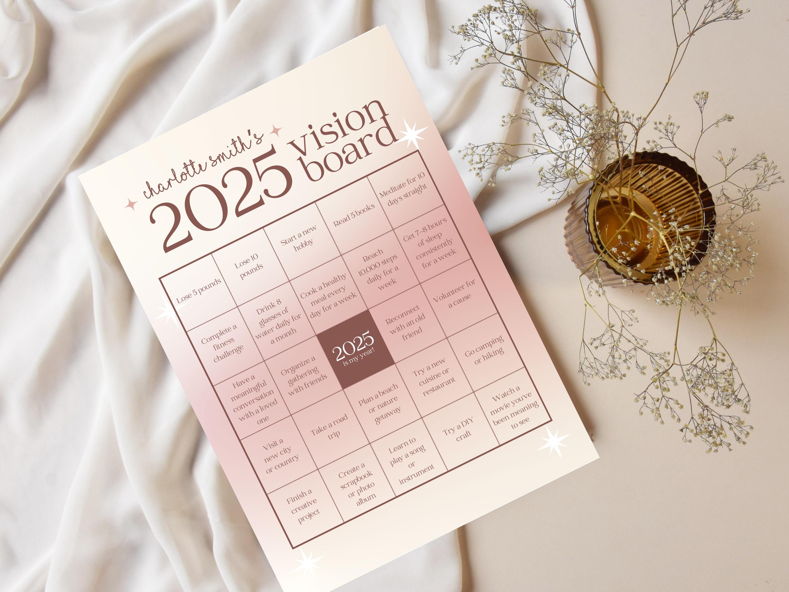 New Year Vision Board Printables 2025 Vision Board Party Vision Board ...