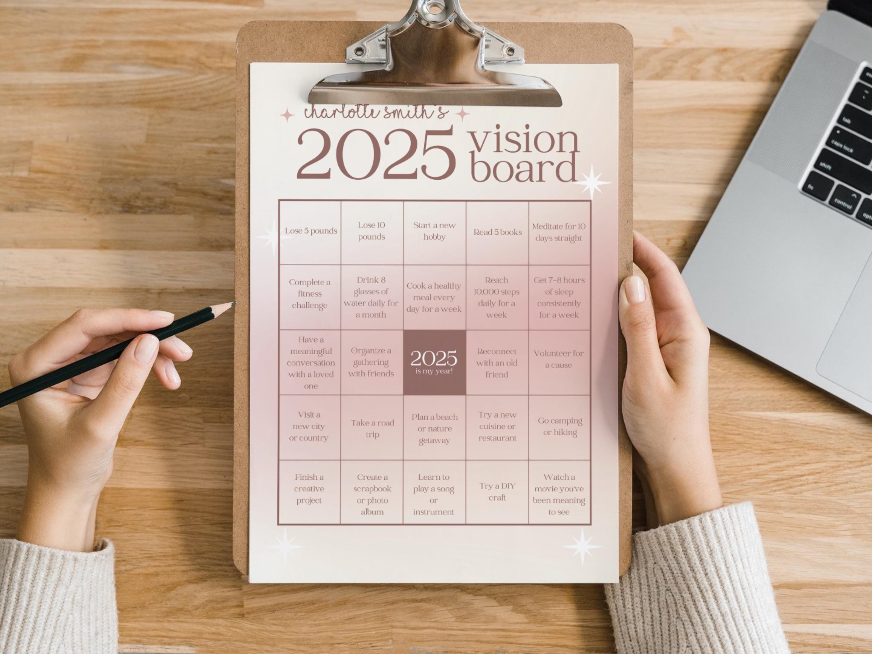 New Year Vision Board Printables 2025 Vision Board Party Vision Board ...