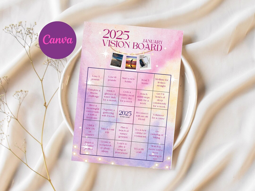 New Year Vision Board Printables 2025 Vision Board Party Vision Board ...