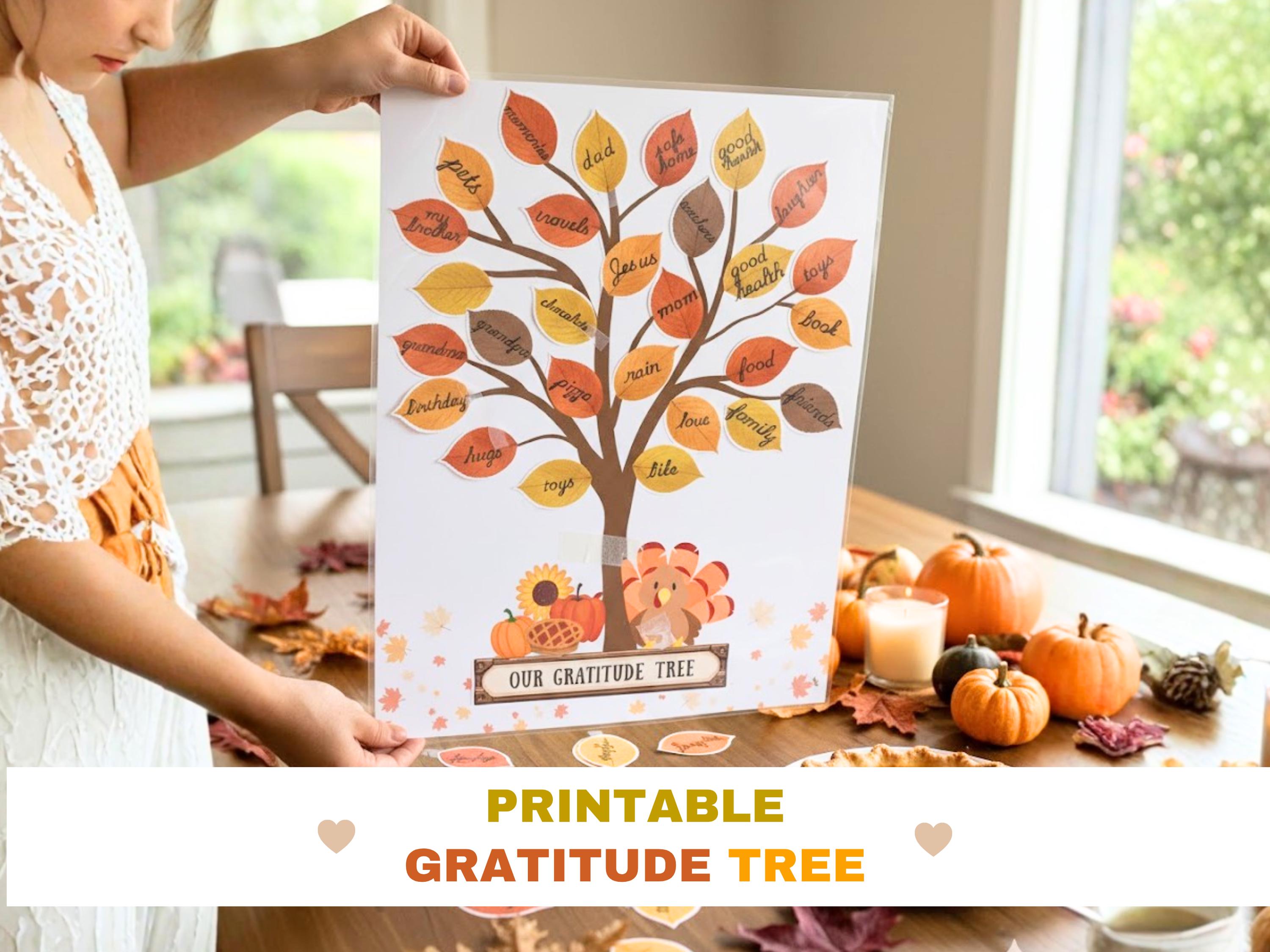 Grateful Tree Printable, Gratitude Tree Poster Printable Template ...