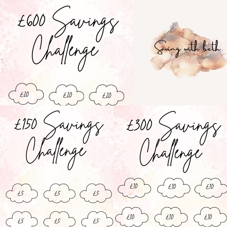 150 300 600 Savings Challenge - Etsy
