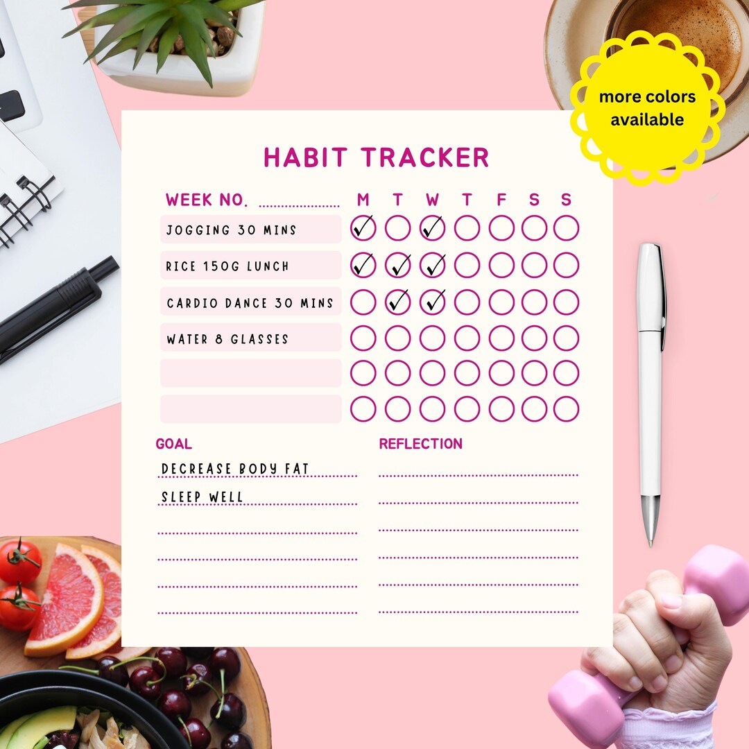Habit Tracker Notepad Weekly Tracker Bullet Journal Notepad Track Your ...