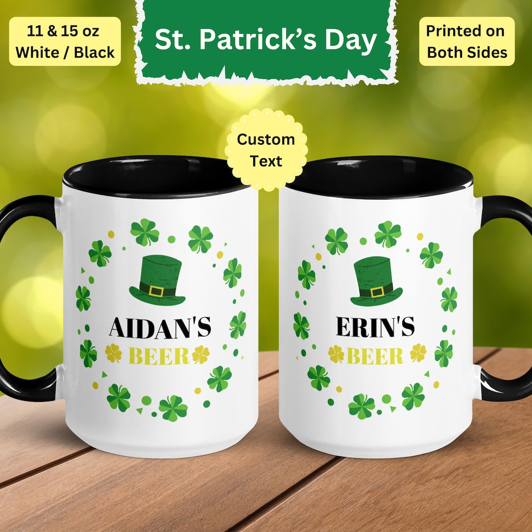 Custom Mug St Patricks Day Mug Shamrock Mug Lucky Mug Clover Mug ...