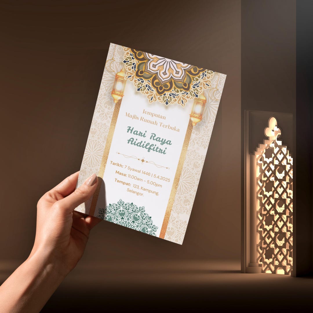 Eid Invitation Card | Editable Canva Template | Template | Islamic ...