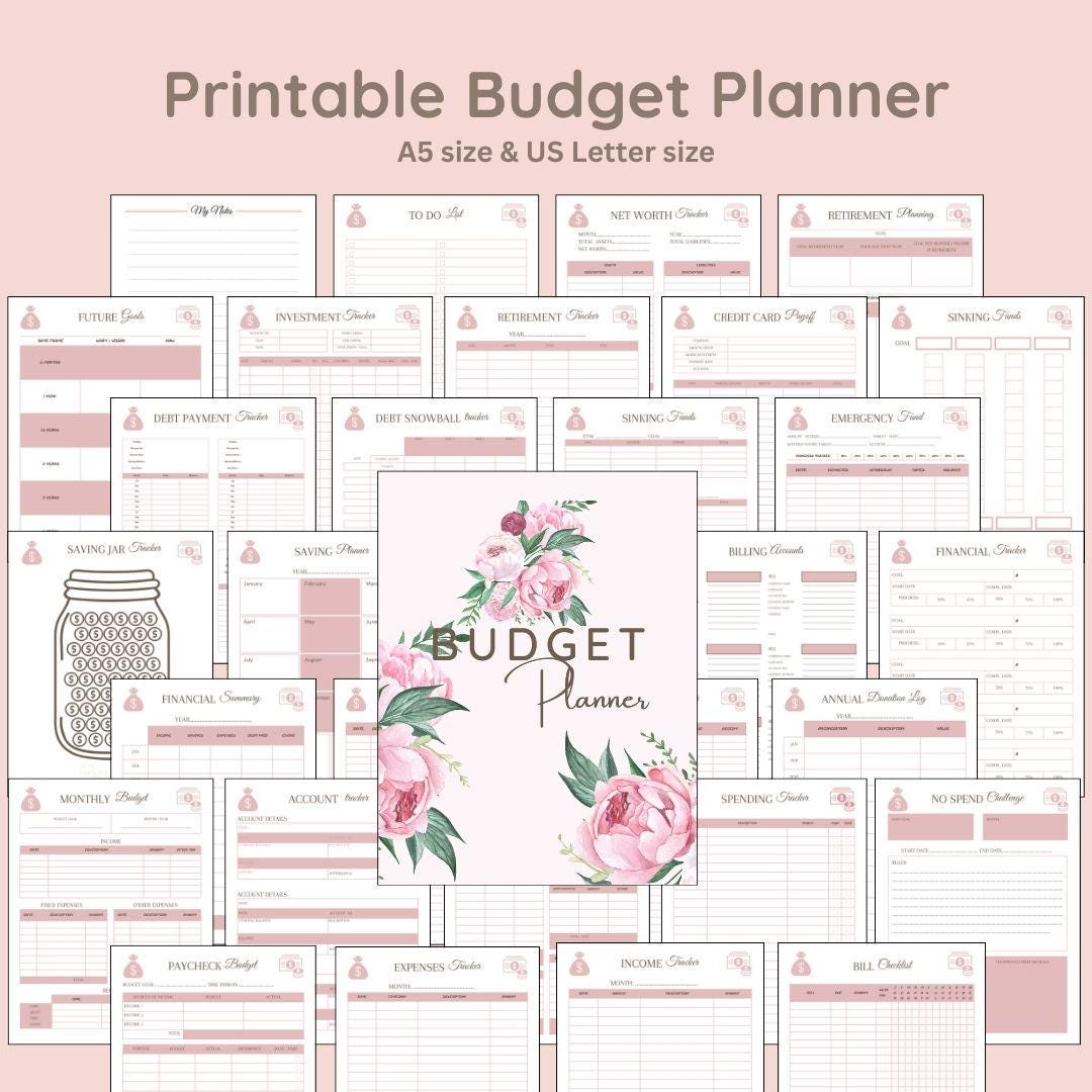 Budget Planner PDF Printable, Finance Tracker, Budget Binder, Financial ...