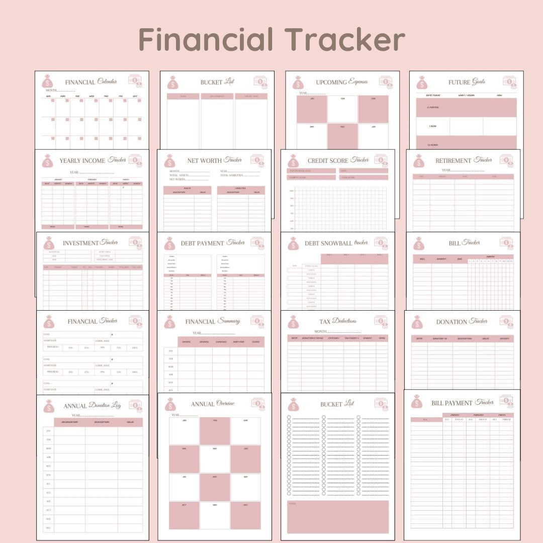 Budget Planner PDF Printable, Finance Tracker, Budget Binder, Financial ...