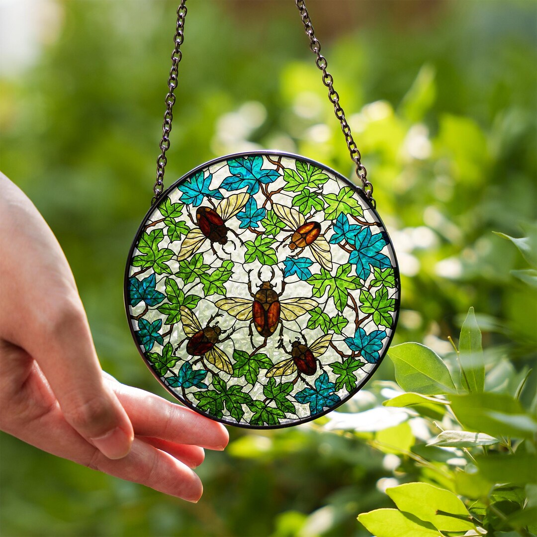 Beetle Suncatcher: Insect Garden Glass Window Hanging - Etsy