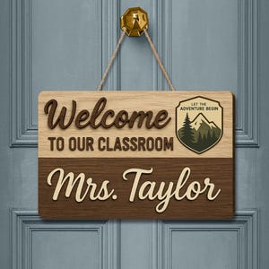 Rustic Teacher Classroom Sign: Personalized Wood Door Decor - Etsy