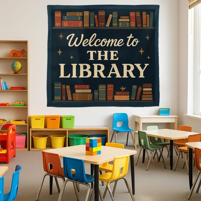 Library Sign - Etsy
