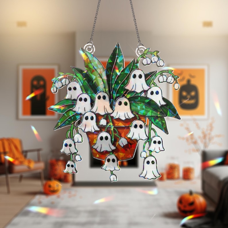 Ghost Lily of the Valley Hologram: Spooky Halloween Window Decor - Etsy