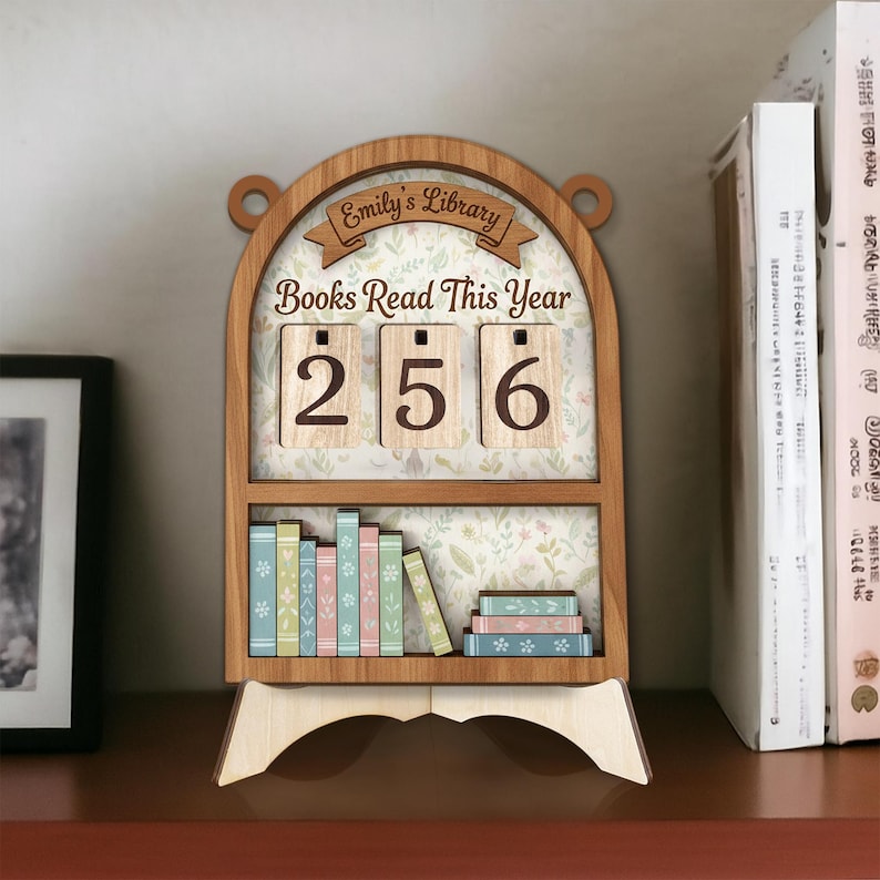 Personalized Wooden Book Tracker: Library Shelf Reading Counter - Etsy