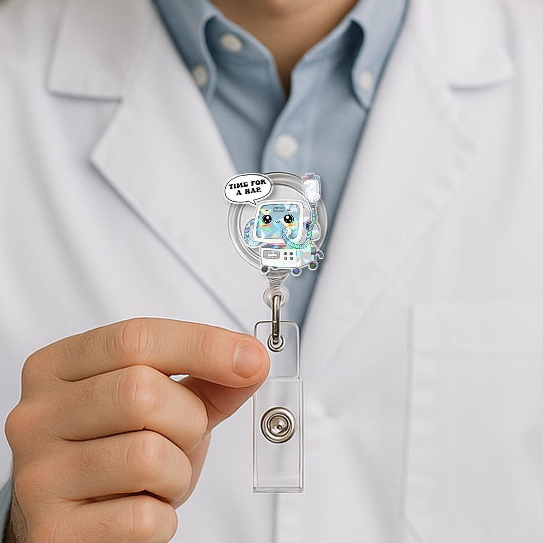 Anesthesia Machine Badge Reel | Time for a Nap ID Clip | Funny ...
