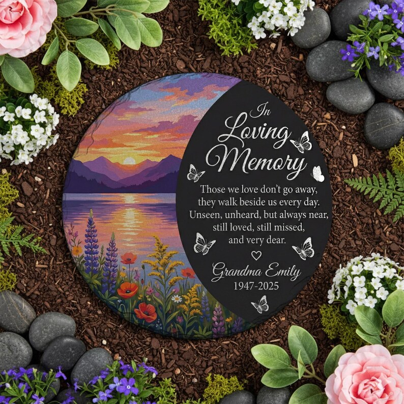 Custom Memorial Garden Stone Personalized Grave Marker Outdoor ...