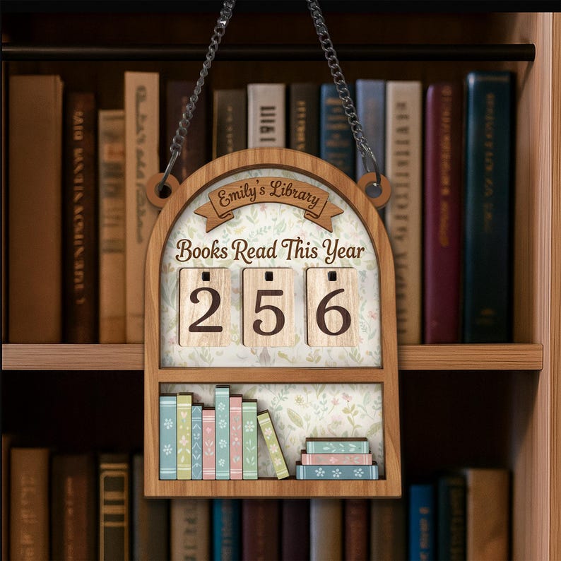 Personalized Wooden Book Tracker: Library Shelf Reading Counter - Etsy