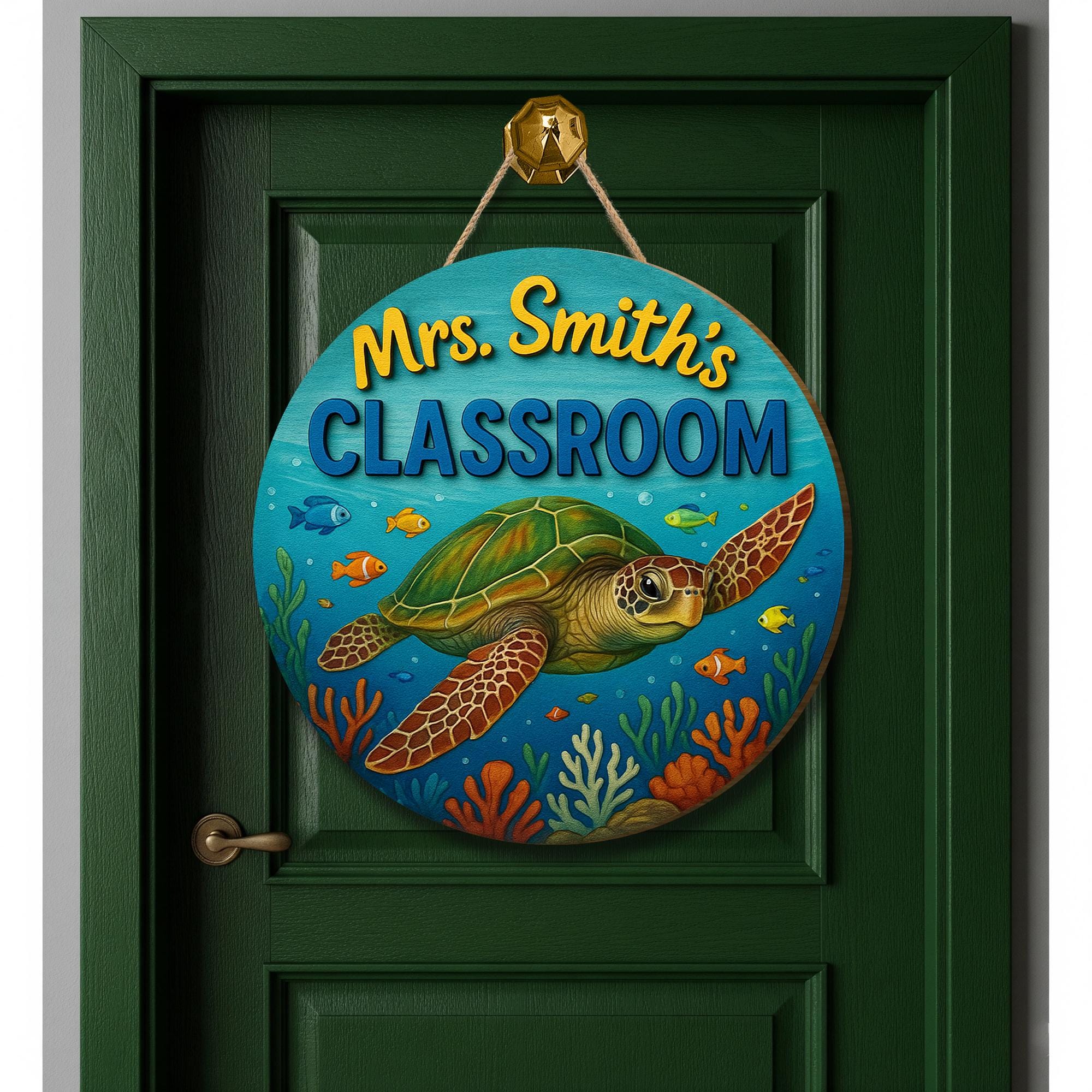 Custom Sea Turtle Classroom Sign: Personalized Wooden Door Hanger - Etsy