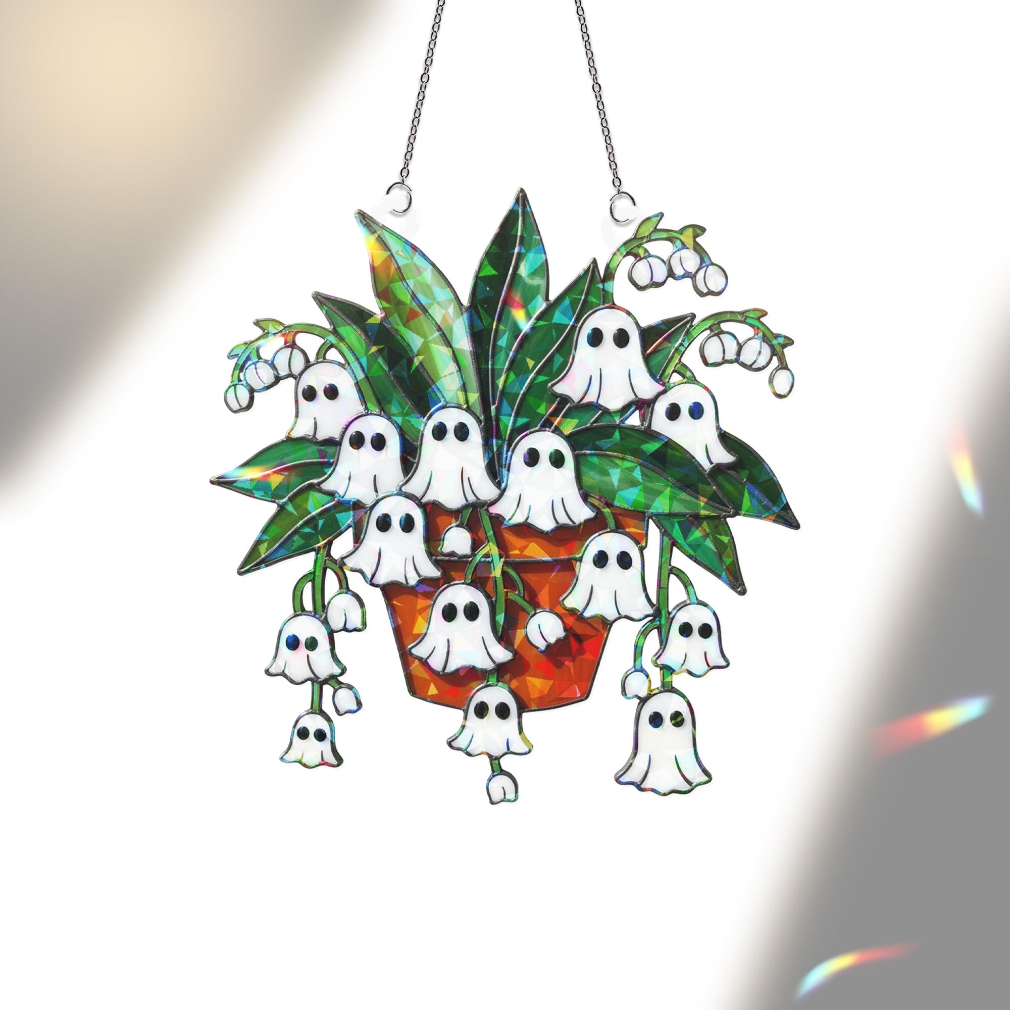 Ghost Lily of the Valley Hologram: Spooky Halloween Window Decor - Etsy