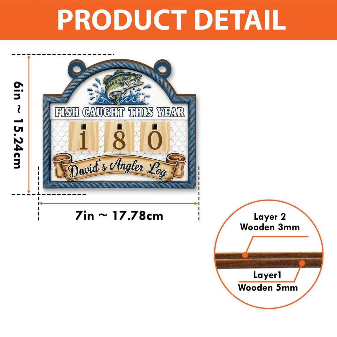 Fishing Tracker Sign, Fish Caught Counter Board Angler Log 2025 Trend ...