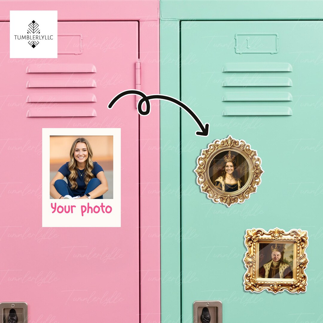 Custom Royal Portrait Locker Magnet, Personalized Photo Magnet for ...