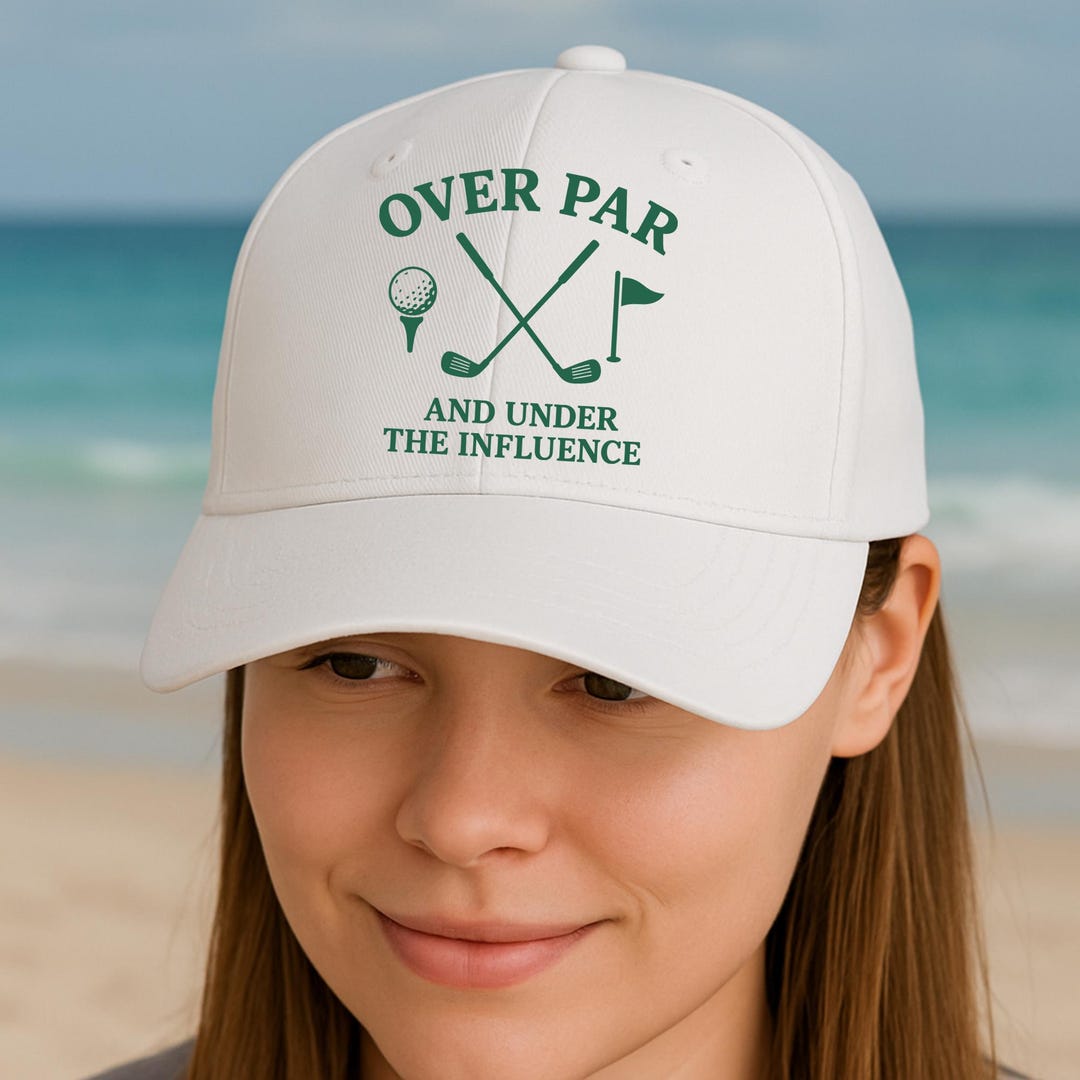 Funny Golf Hat, Over Par and Under the Influence Cap, Drunk Golfing ...