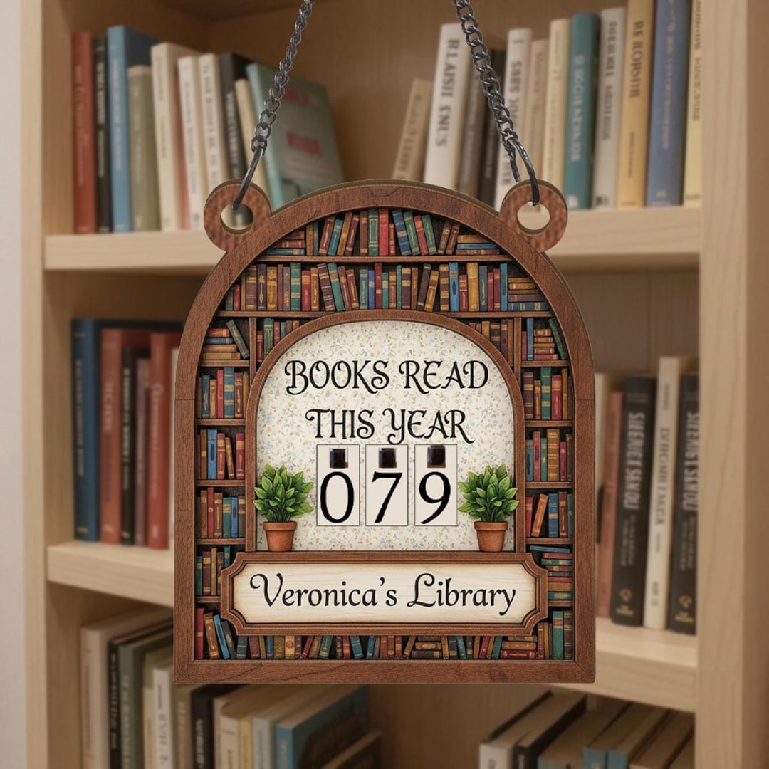 Personalized Wooden Book Tracker – Reading Log Display With Flip ...