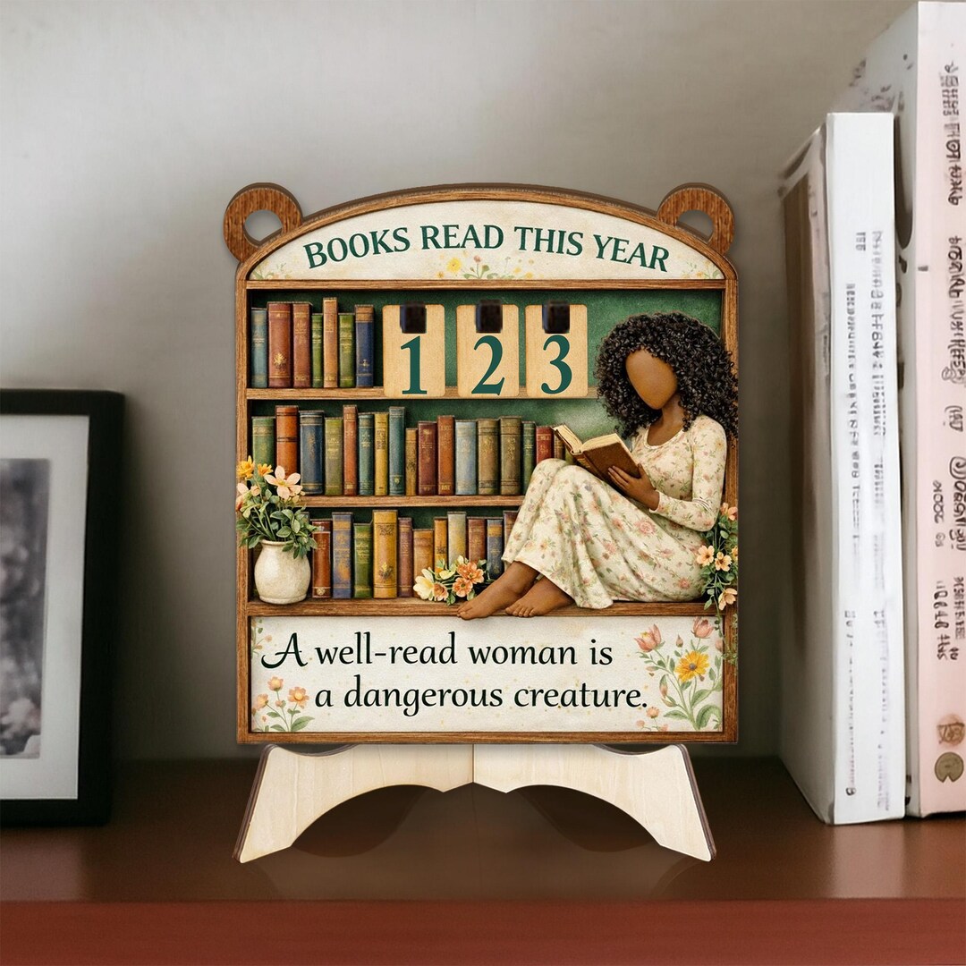 African Girl Book Tracker Sign: Reading Books Read Counter, Library ...