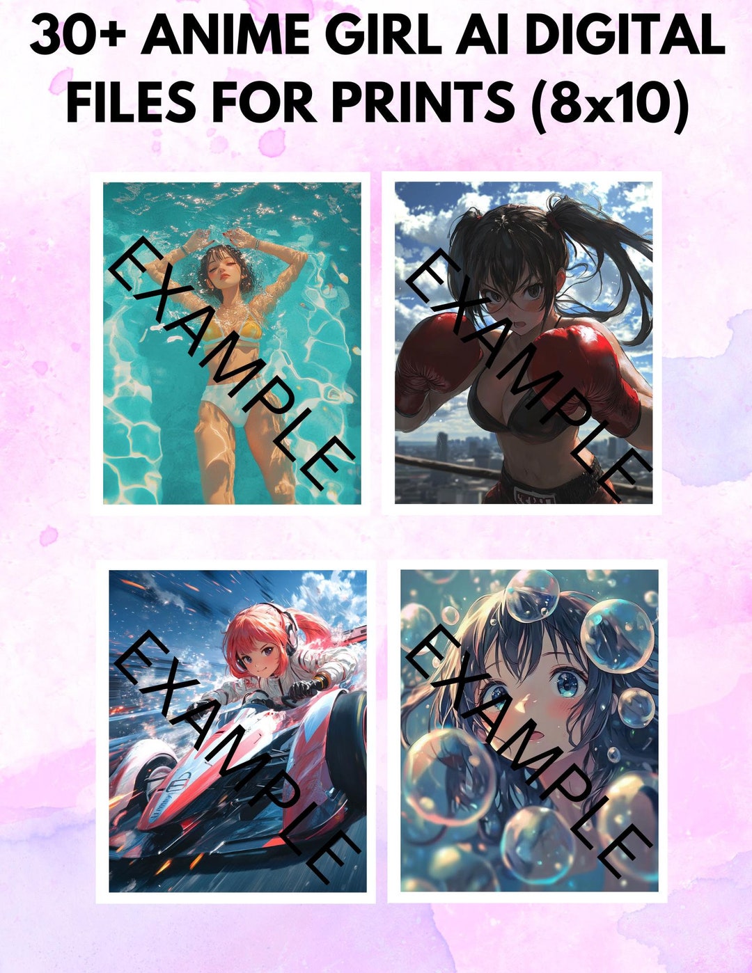 30+ Beautiful Anime Girl Prints – AI Art Digital Downloads (8x10) - Etsy