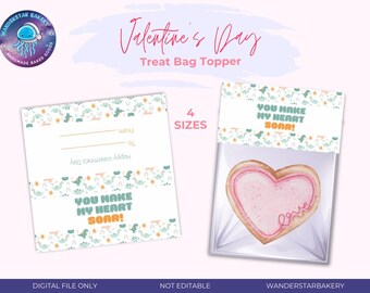 Valentine’s Day Treat Bag Topper, Bundle, Printable Cookie Topper ...