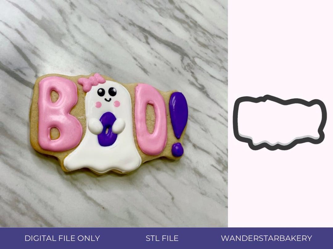 Ghost Boo Cookie Cutter STL File – Halloween Baking (digital Download ...