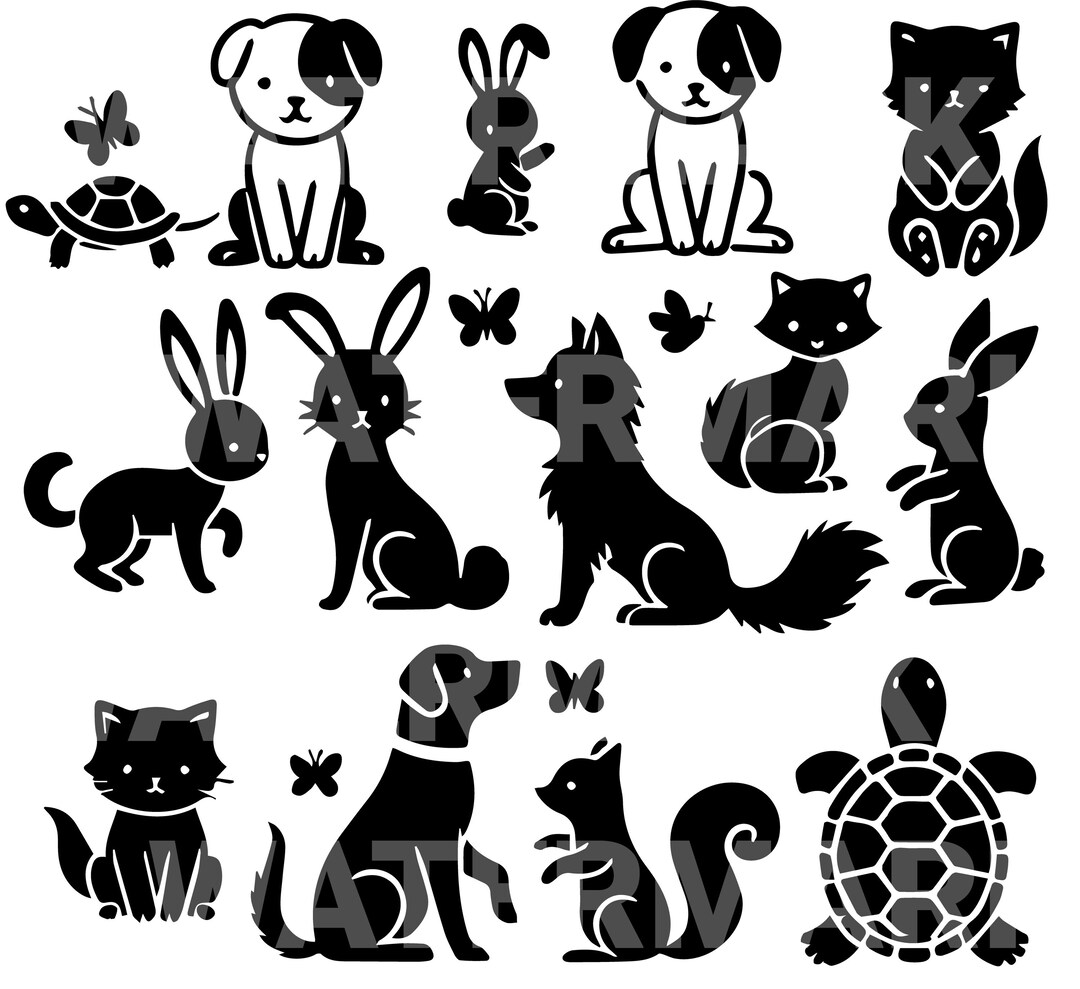 19 Cute Animals Assortment SVG - Etsy