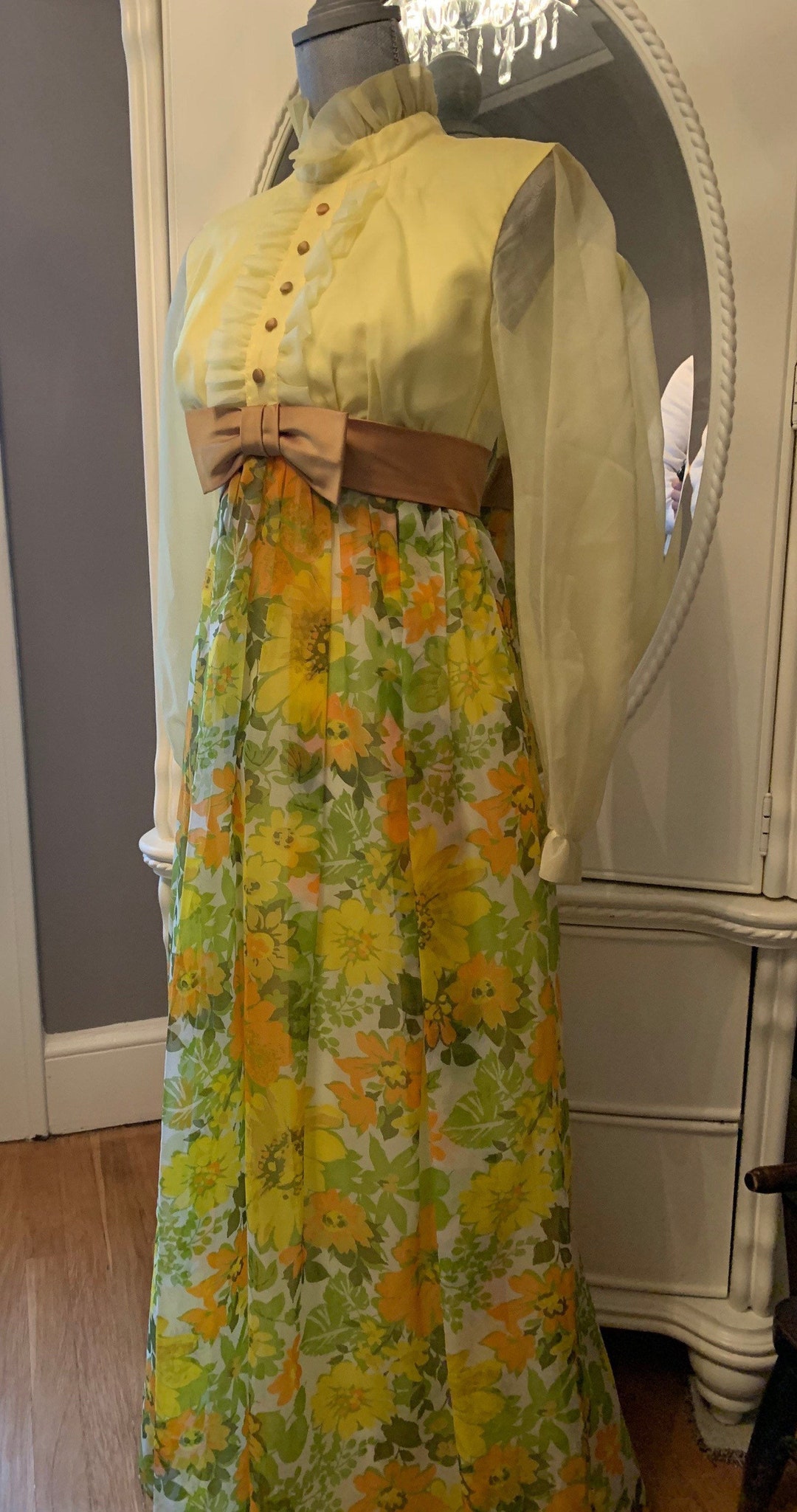 60's 70's Vintage Cocktail Hostess Gown Bridesmaid Dress - Etsy